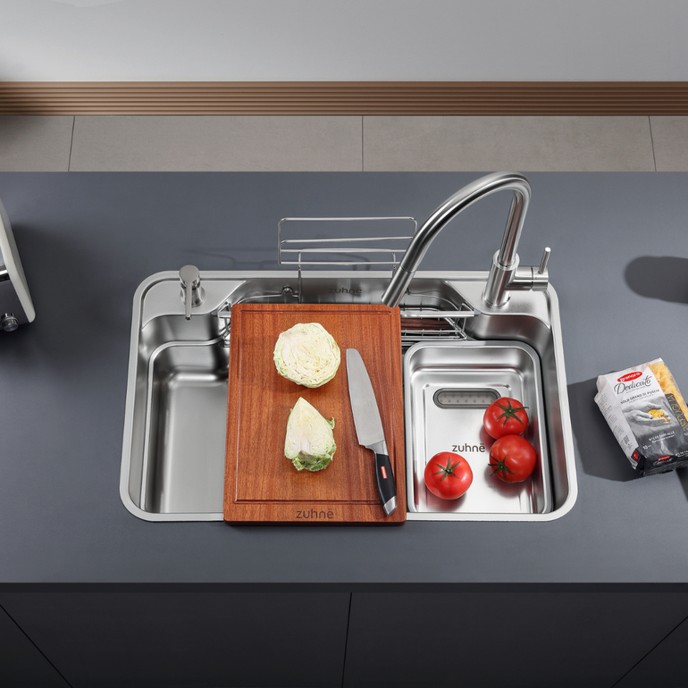 Buy SAKURA 76cm Japan-Style Flush Mount Workstation Kitchen Sink
