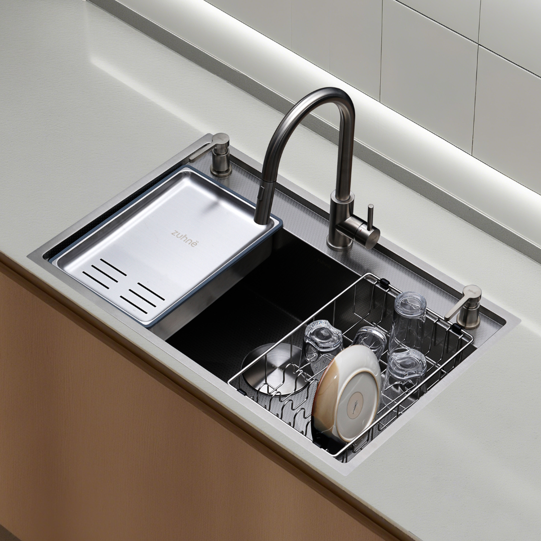 Oslo V5 Workstation Kitchen Sink with Integrated Deck, Topmount or ...